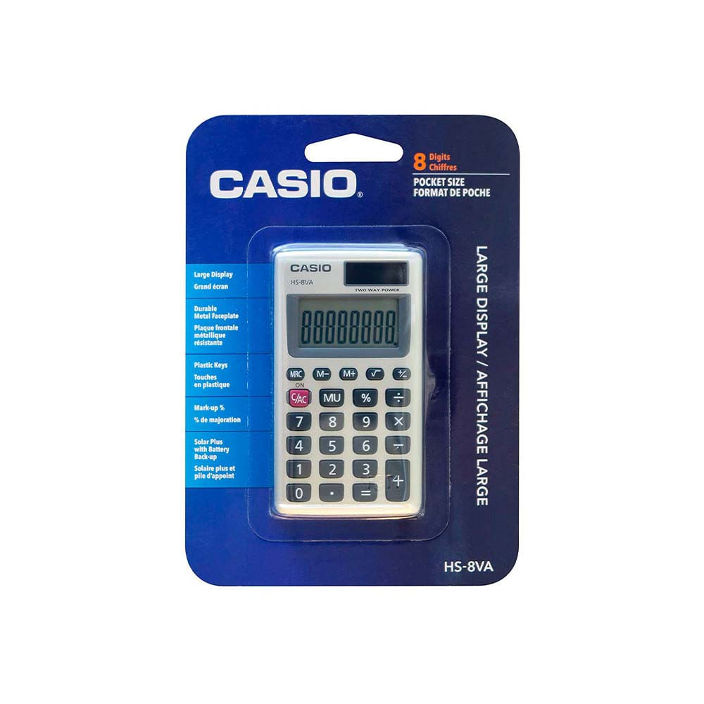 Calculadora de bolsillo casio hs-8va - HS-8VA-W - MaxiTec