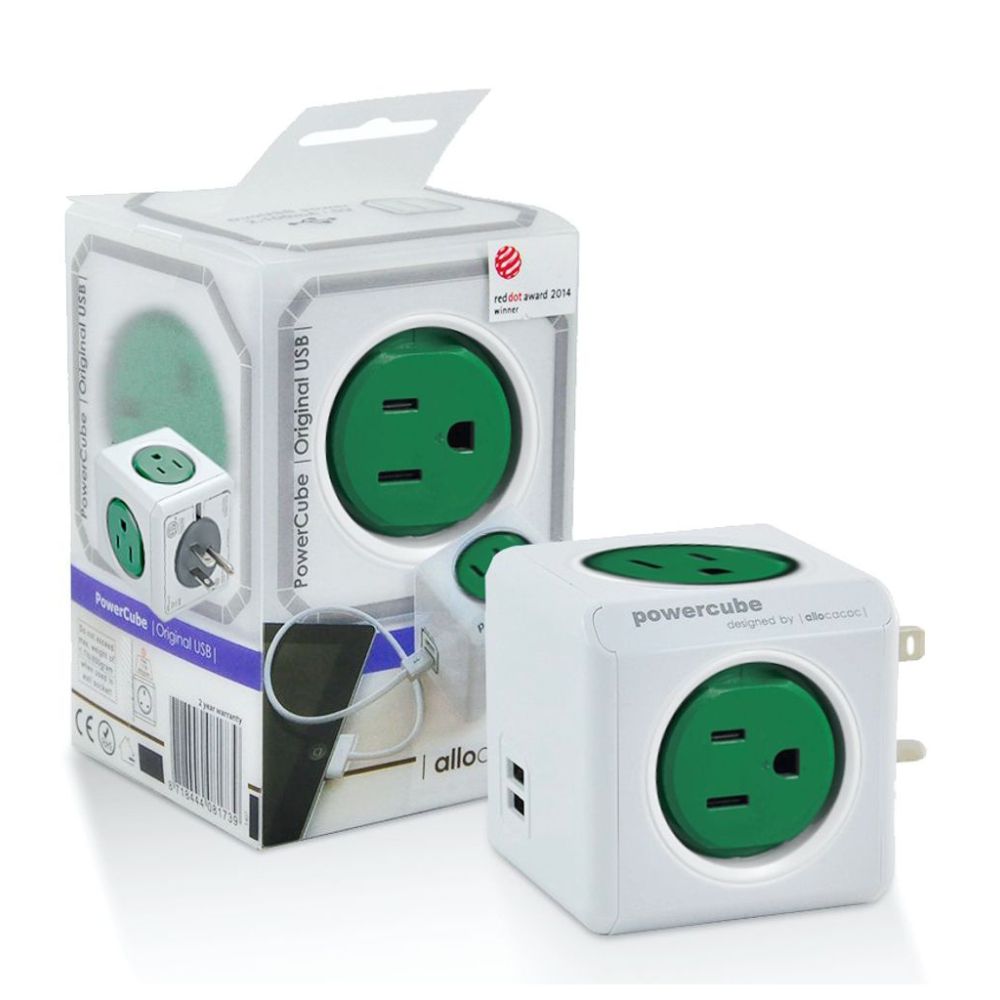 PowerCube Original - Enchufe con 4 tomas y 2 puertos USB - 4200GN ...