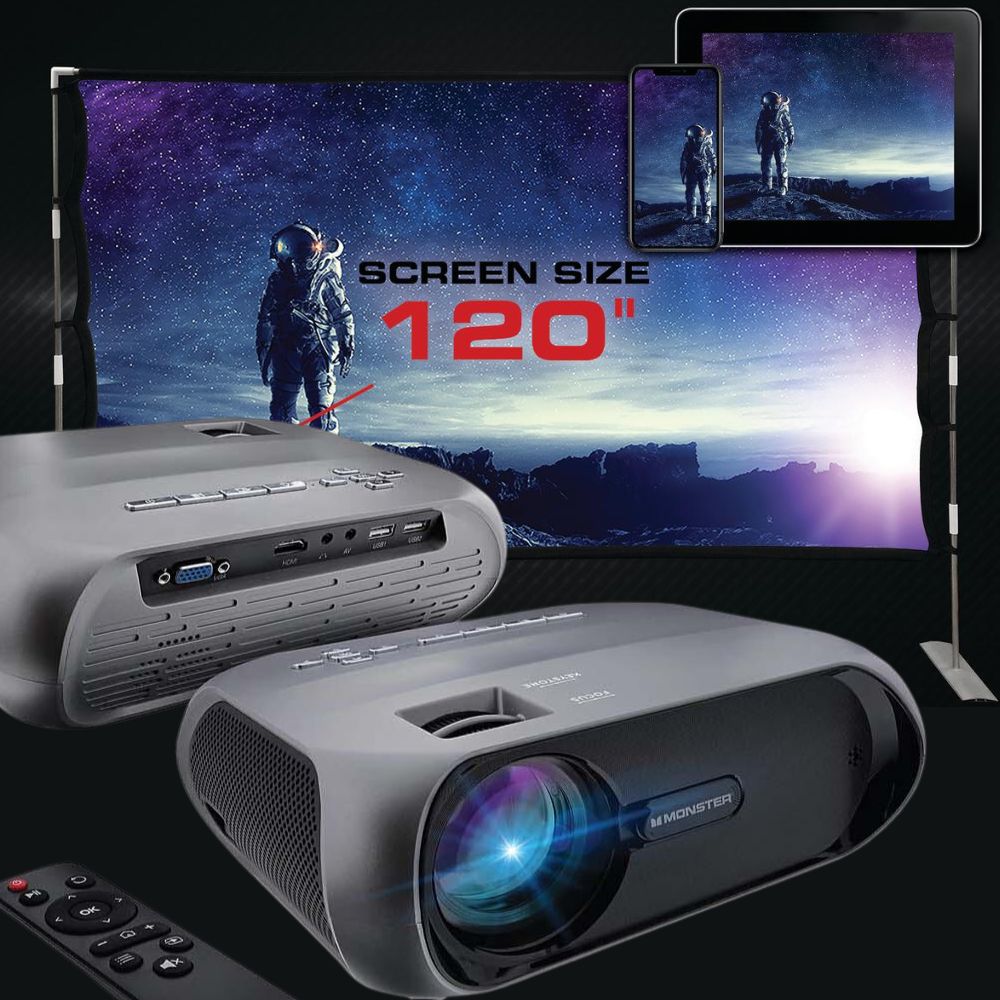 Proyector Inalámbrico Monster Image Stream Súper Brillante 1080P FHD ...