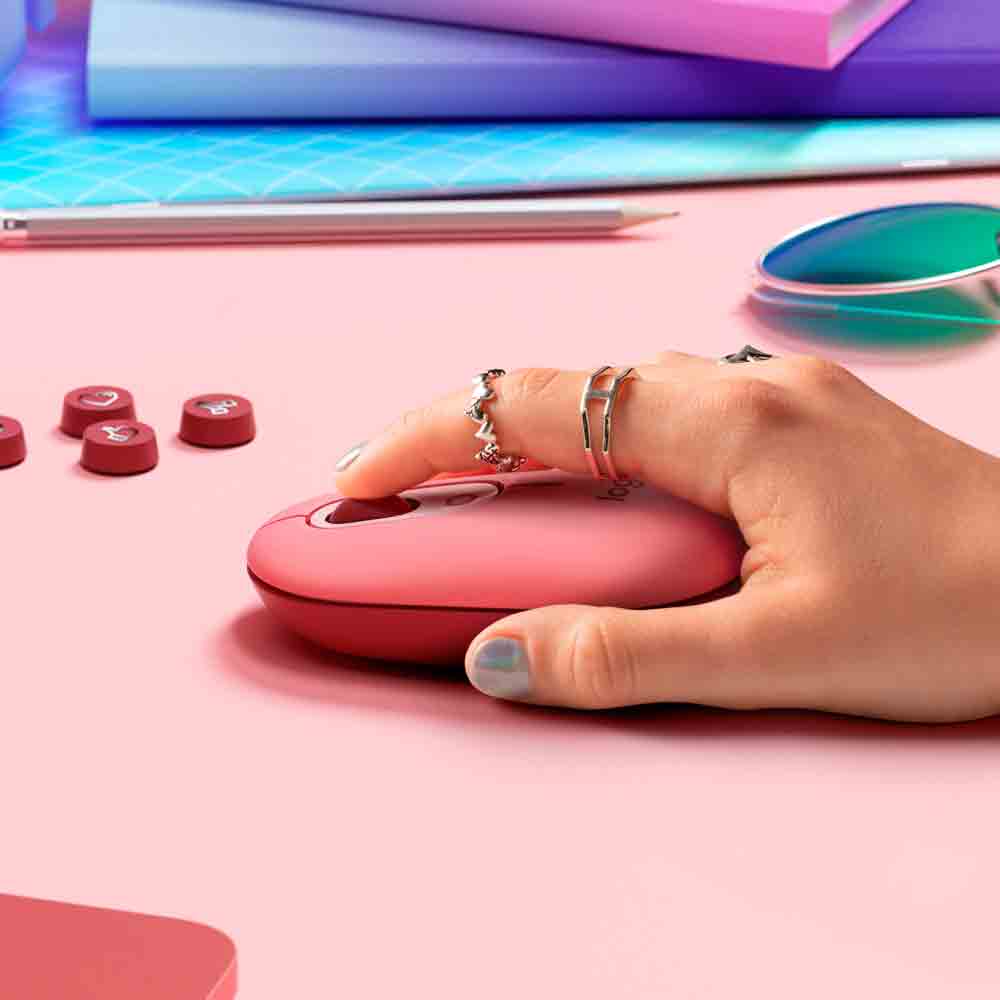 Mouse logitech inalámbrico pop keys bluetooth rosa - 910-006545 - MaxiTec