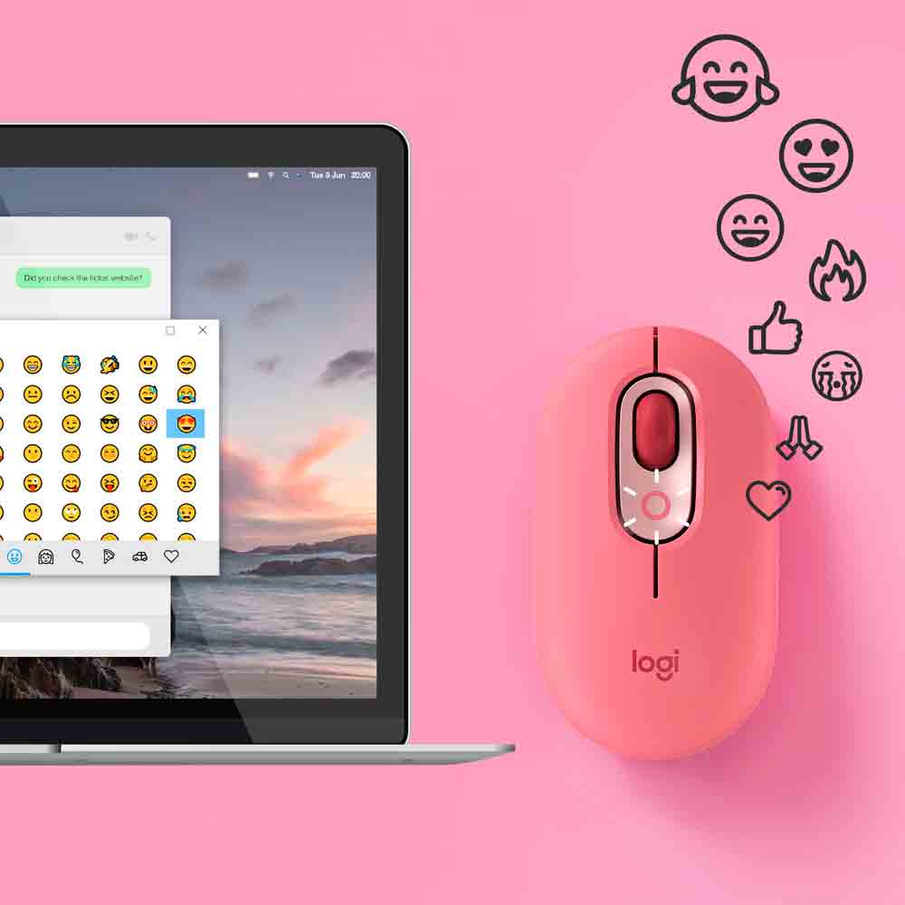 Mouse logitech inalámbrico pop keys bluetooth rosa - 910-006545 - MaxiTec