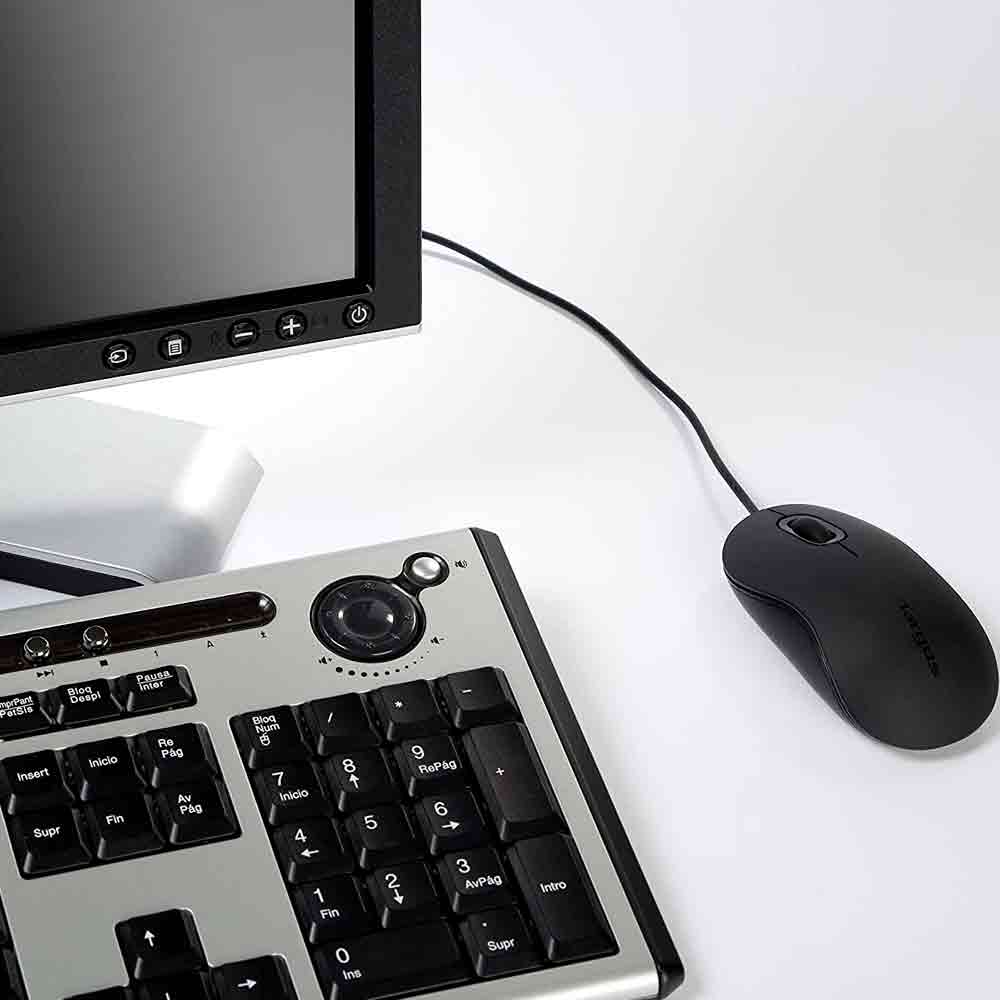 Mouse óptico alámbrico con tres botones - AMU80US - MaxiTec