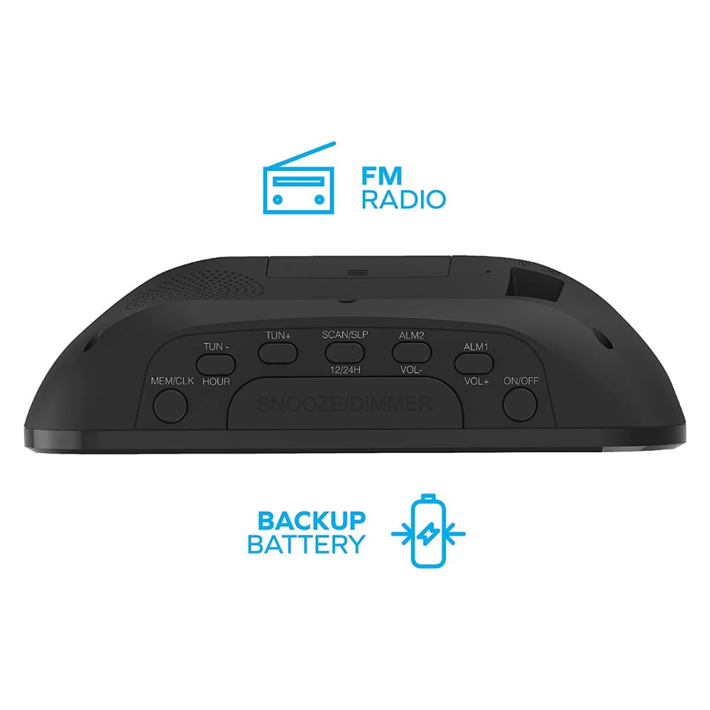 Radio reloj despertador con cargador USB - CCR103 - MaxiTec