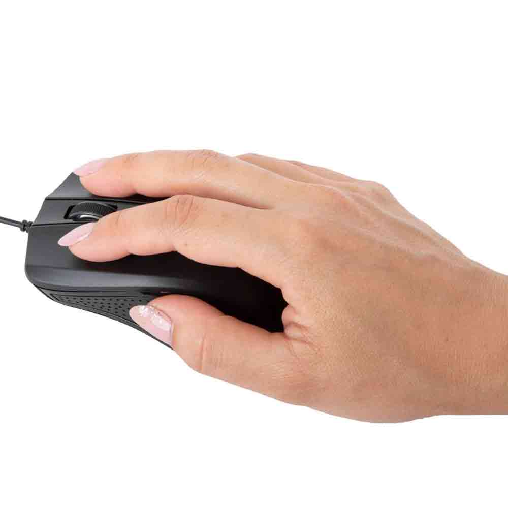 Mouse óptico alámbrico con tres botones - AMU825LA - MaxiTec