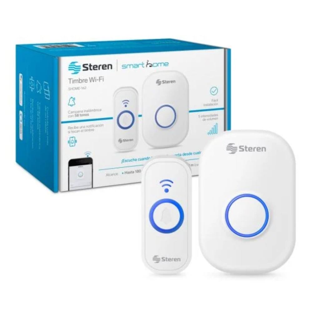 Timbre Inalámbrico Wi-Fi Steren con 58 Tonos - Alcance de 180m - SHOME ...